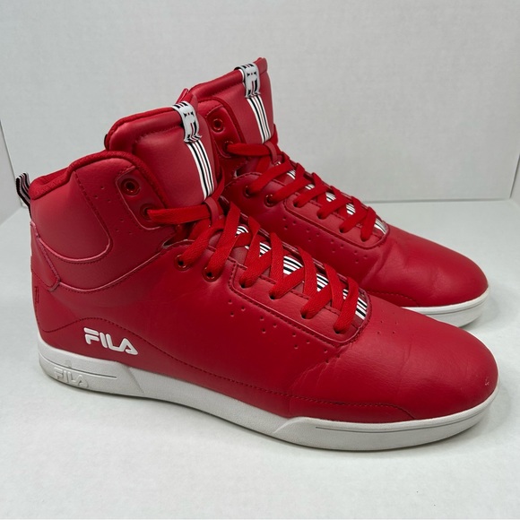 Fila | Shoes | Fila Red And White Wisterio Mid Hi Top Sneakers Men Size ...